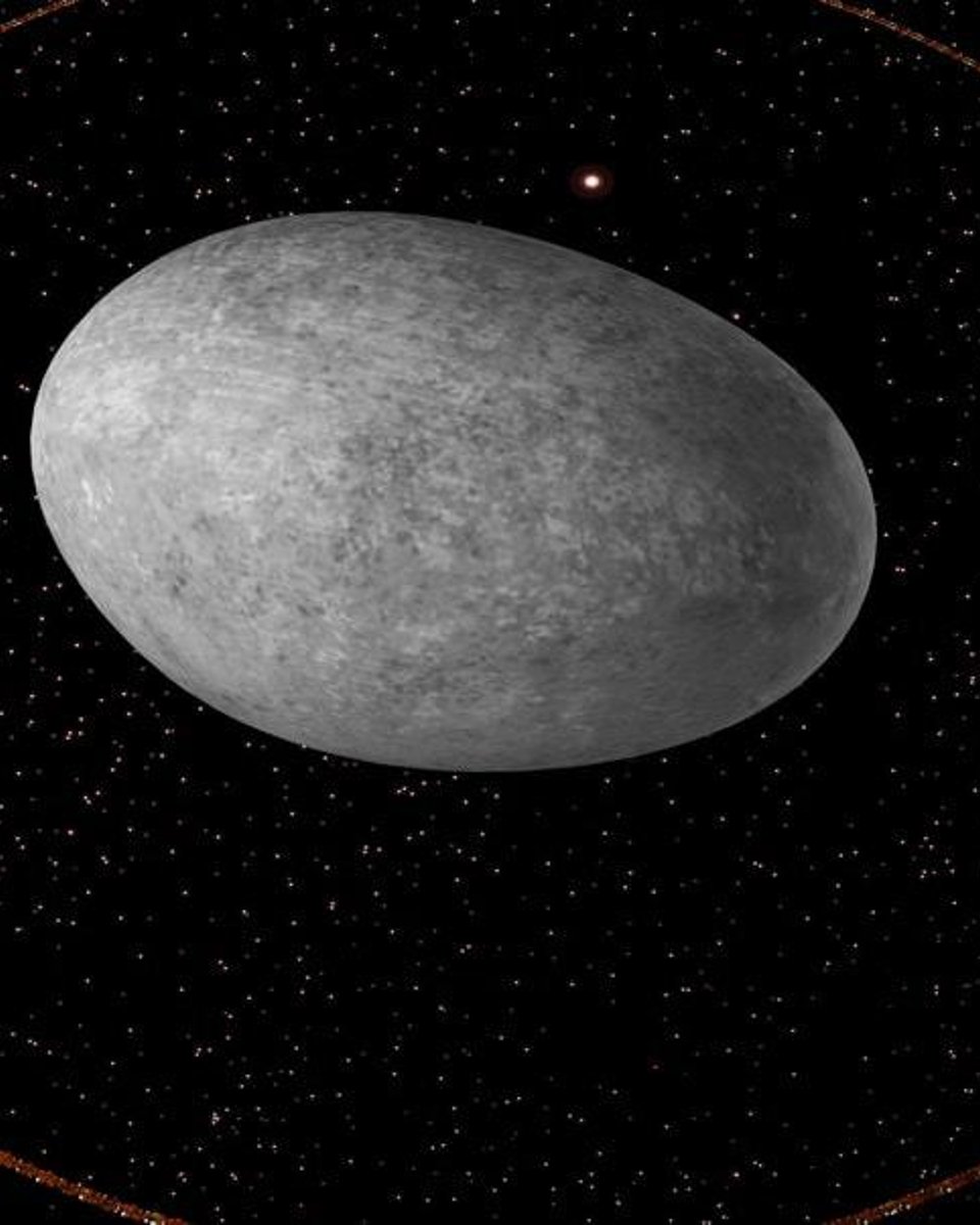 Planeta Anao Haumea Planeta Anão Haumea Isolado Sobre Fundo Preto