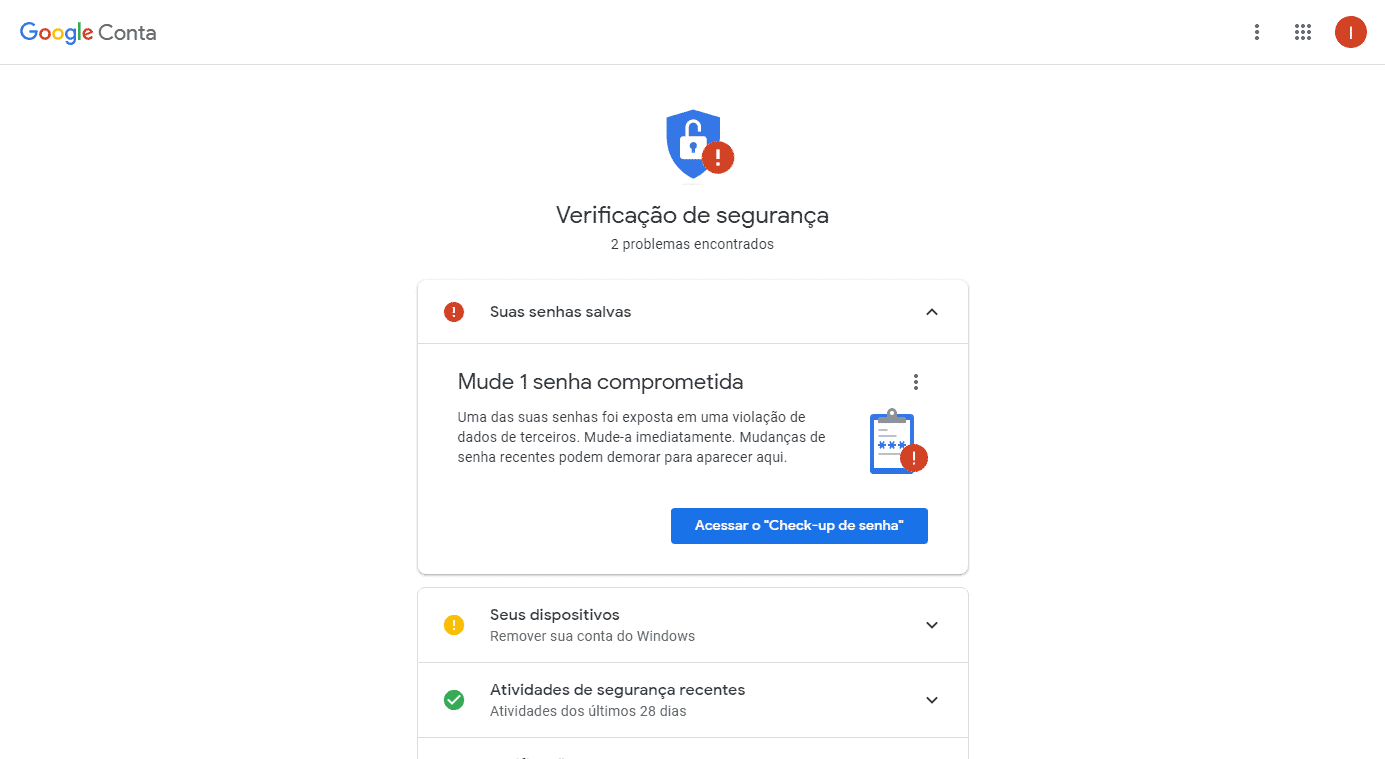 Como verificar o status de segurança de sua conta Google - Olhar Digital