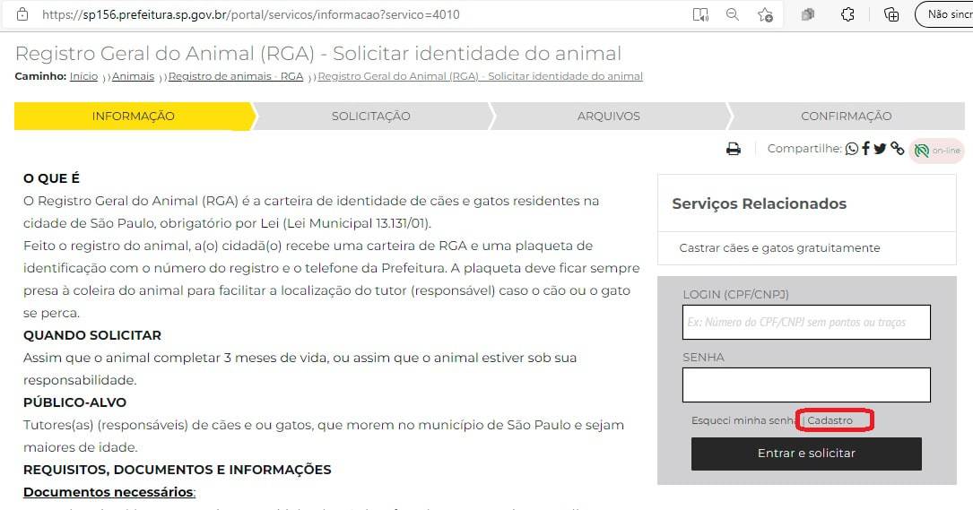 Aprenda a tirar o RG digital para cães e gatos nascidos em São Paulo