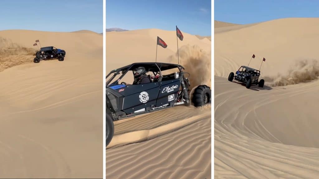 Buggy elétrico com motor de Tesla Model 3 encara dunas em silêncio, mas ...