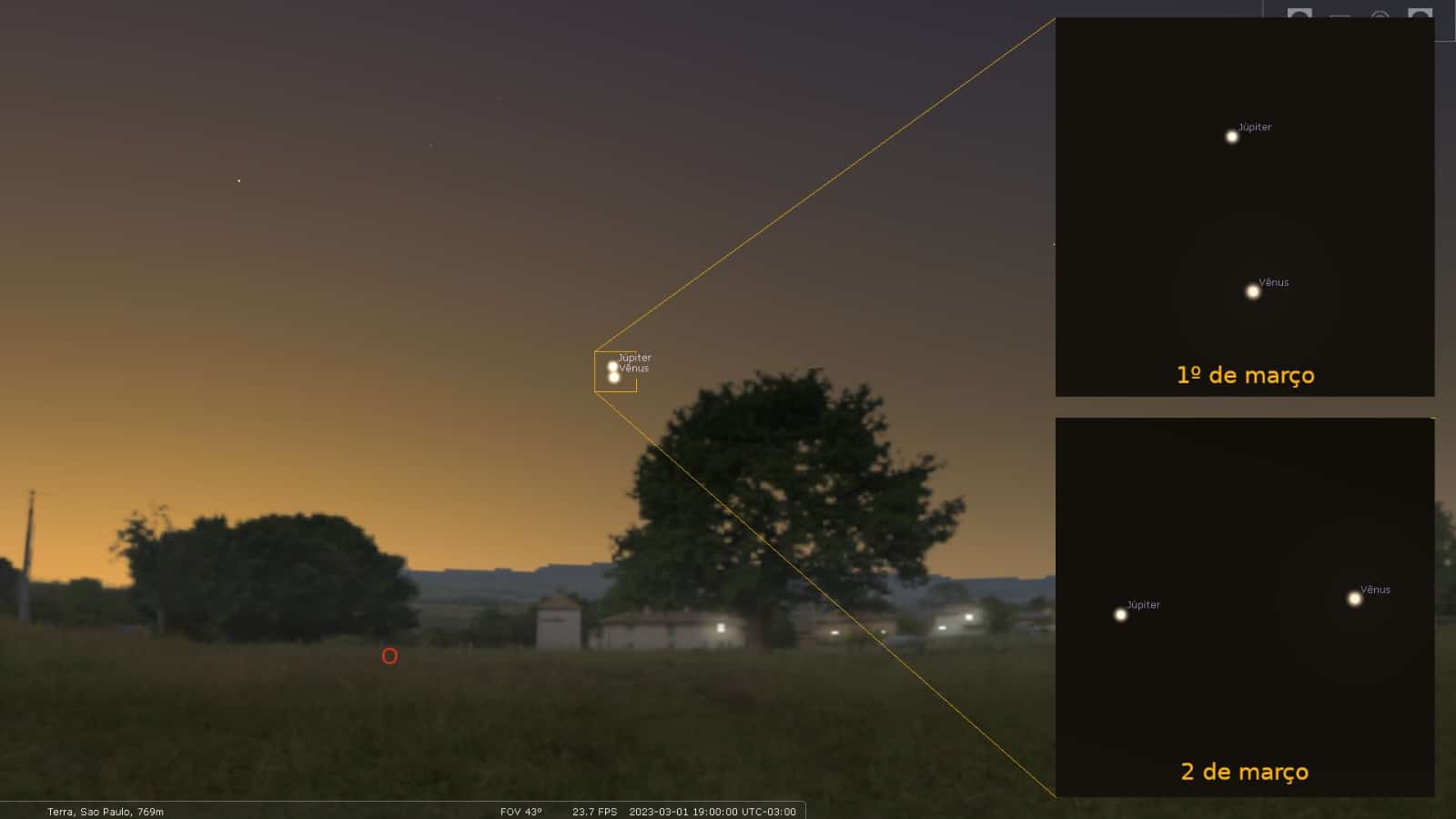 Observe Júpiter e Vênus bem próximos no céu esta semana