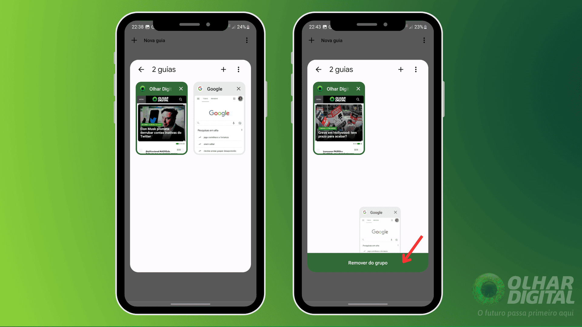 Como criar ou apagar um grupo de abas do Google Chrome no Android