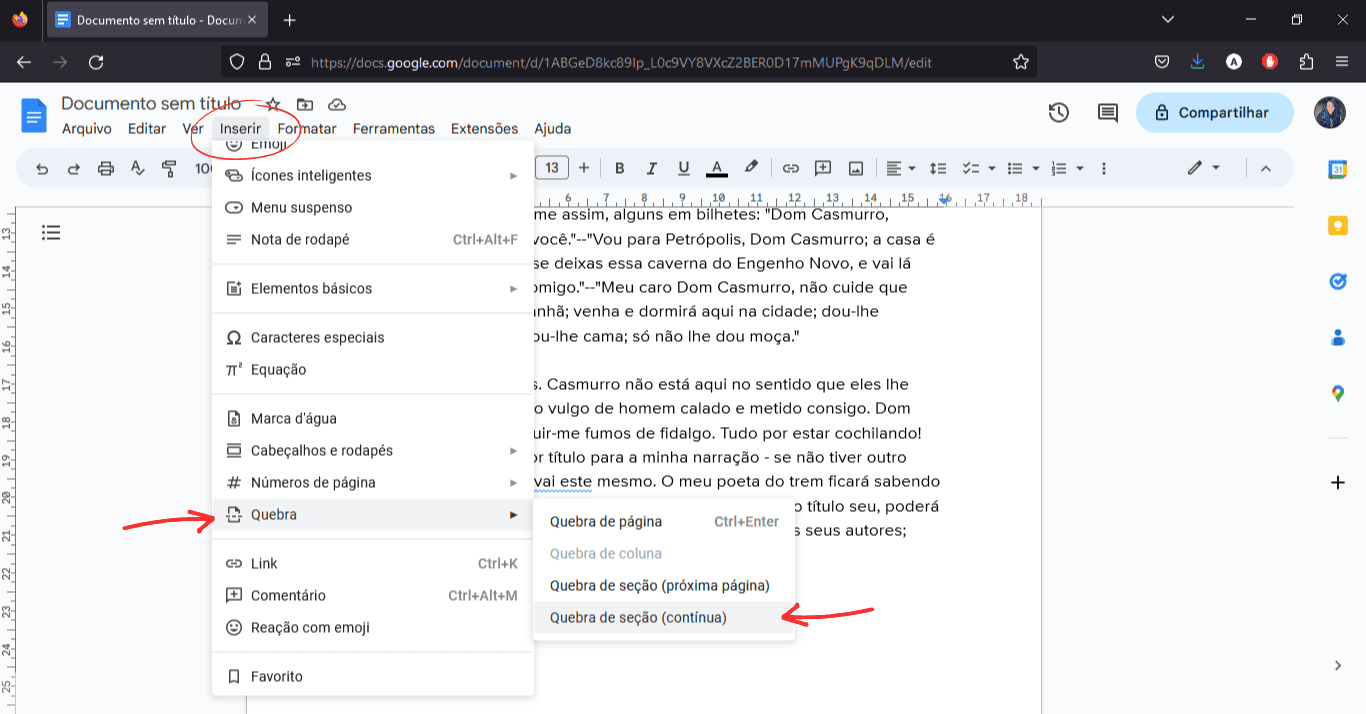 Como numerar páginas no Google Docs