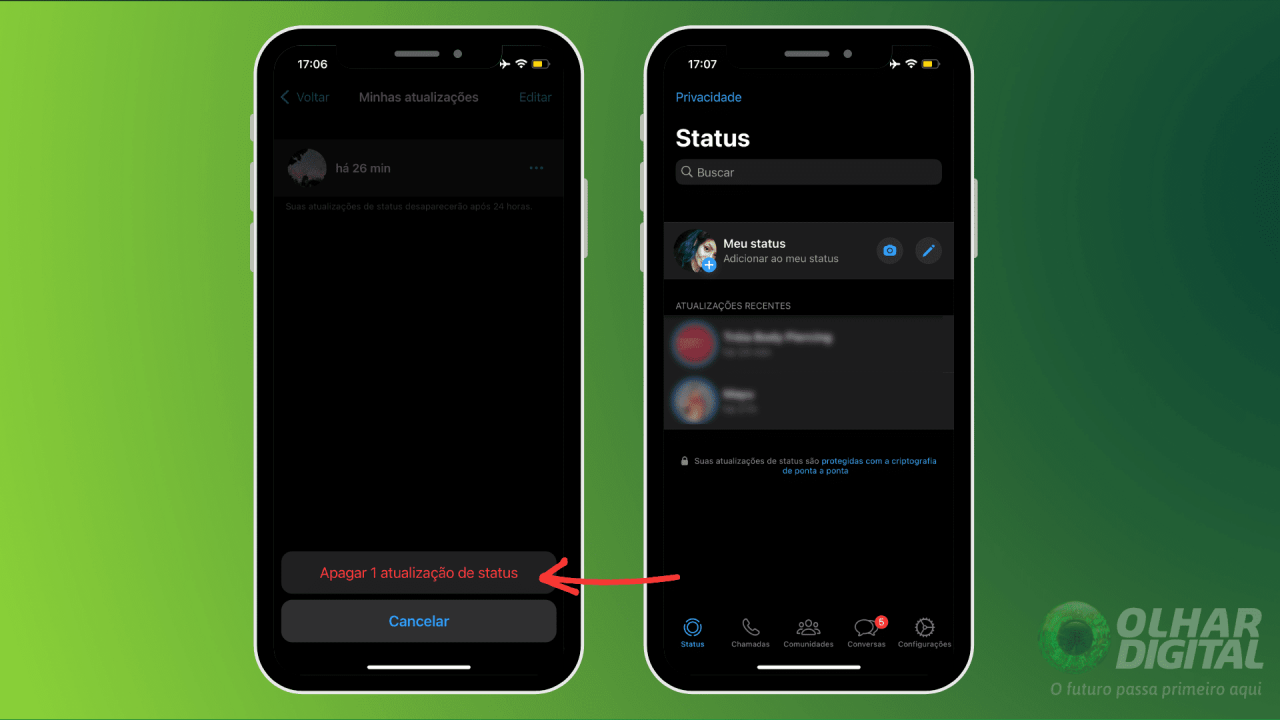 Como excluir um post do status do WhatsApp - Olhar Digital