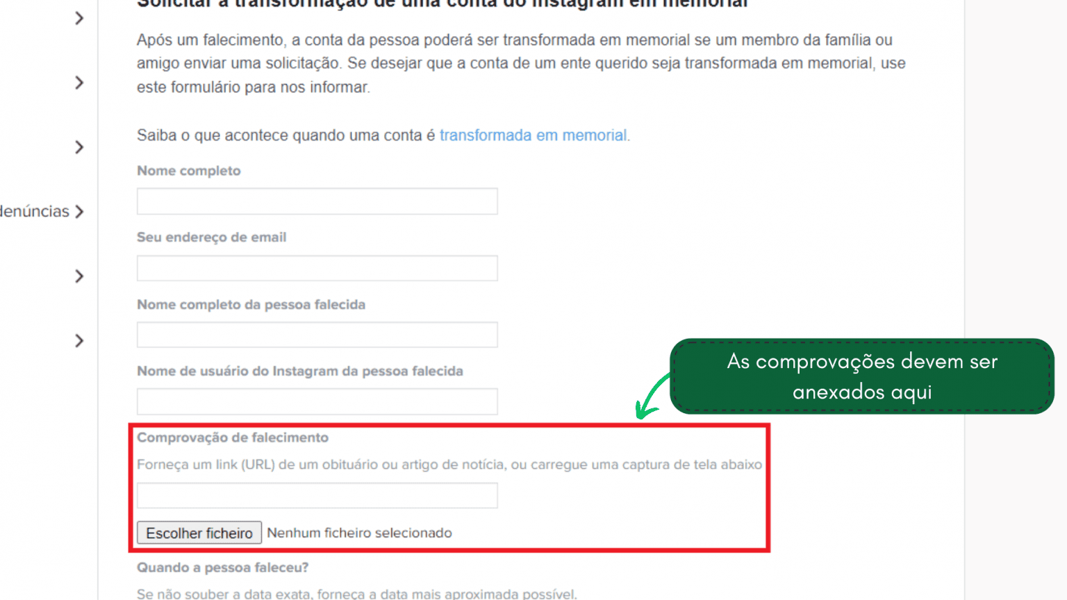Como transformar um perfil de Instagram em memorial