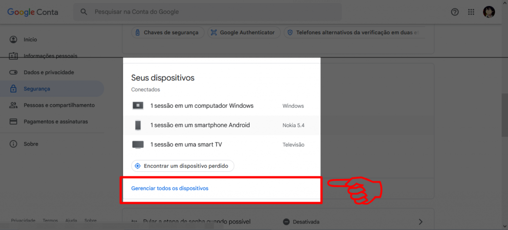 Como desvincular minha conta Google de outros dispositivos?