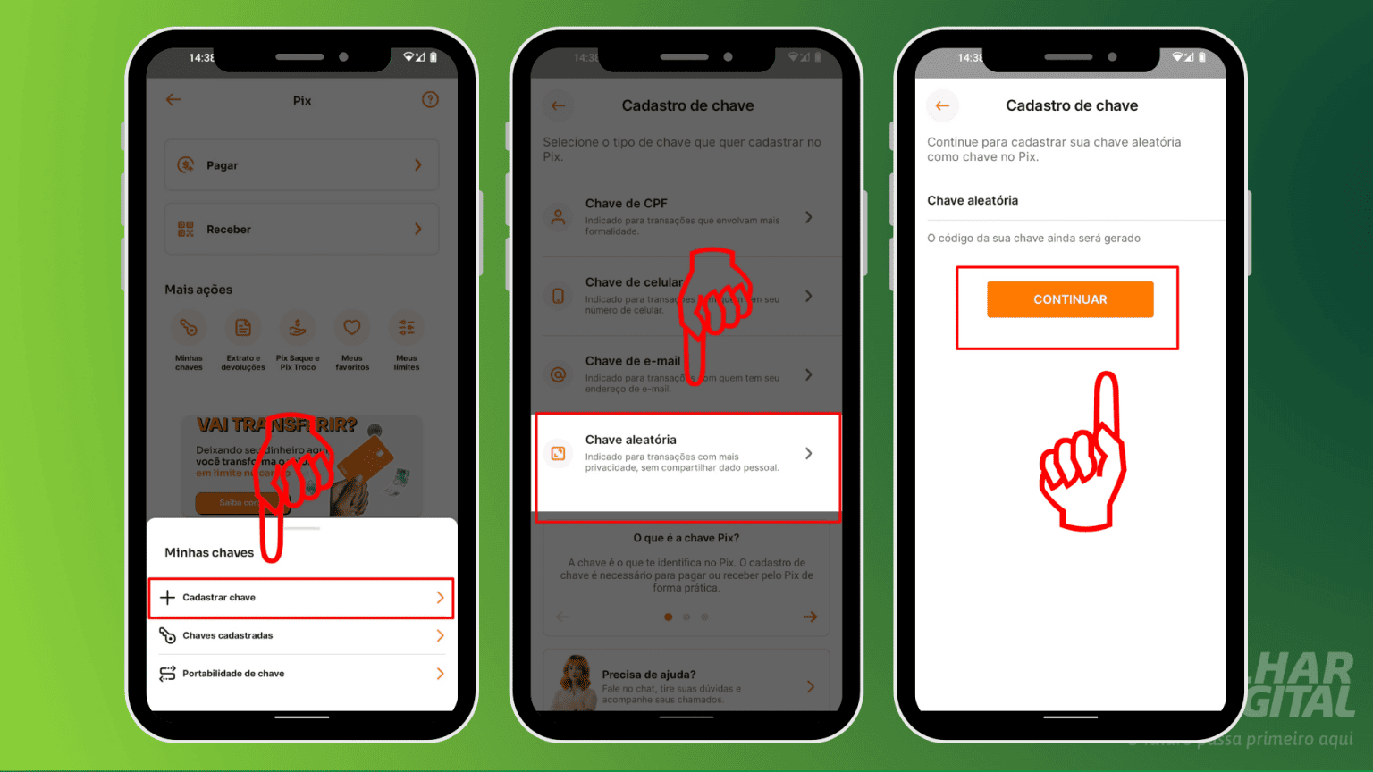 EVP: o que é e como saber número da conta para PIX