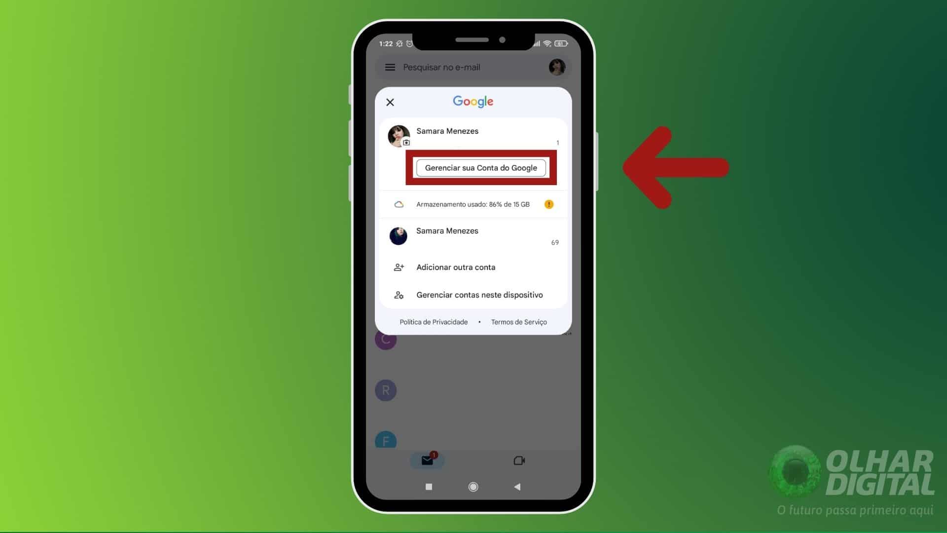 Como sair do Gmail no PC ou celular