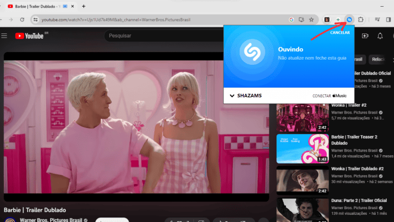 Como identificar música com extensão do Shazam no PC