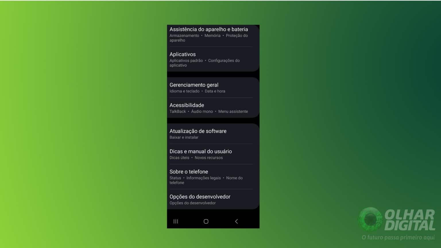 Como desativar o modo desenvolvedor - Olhar Digital