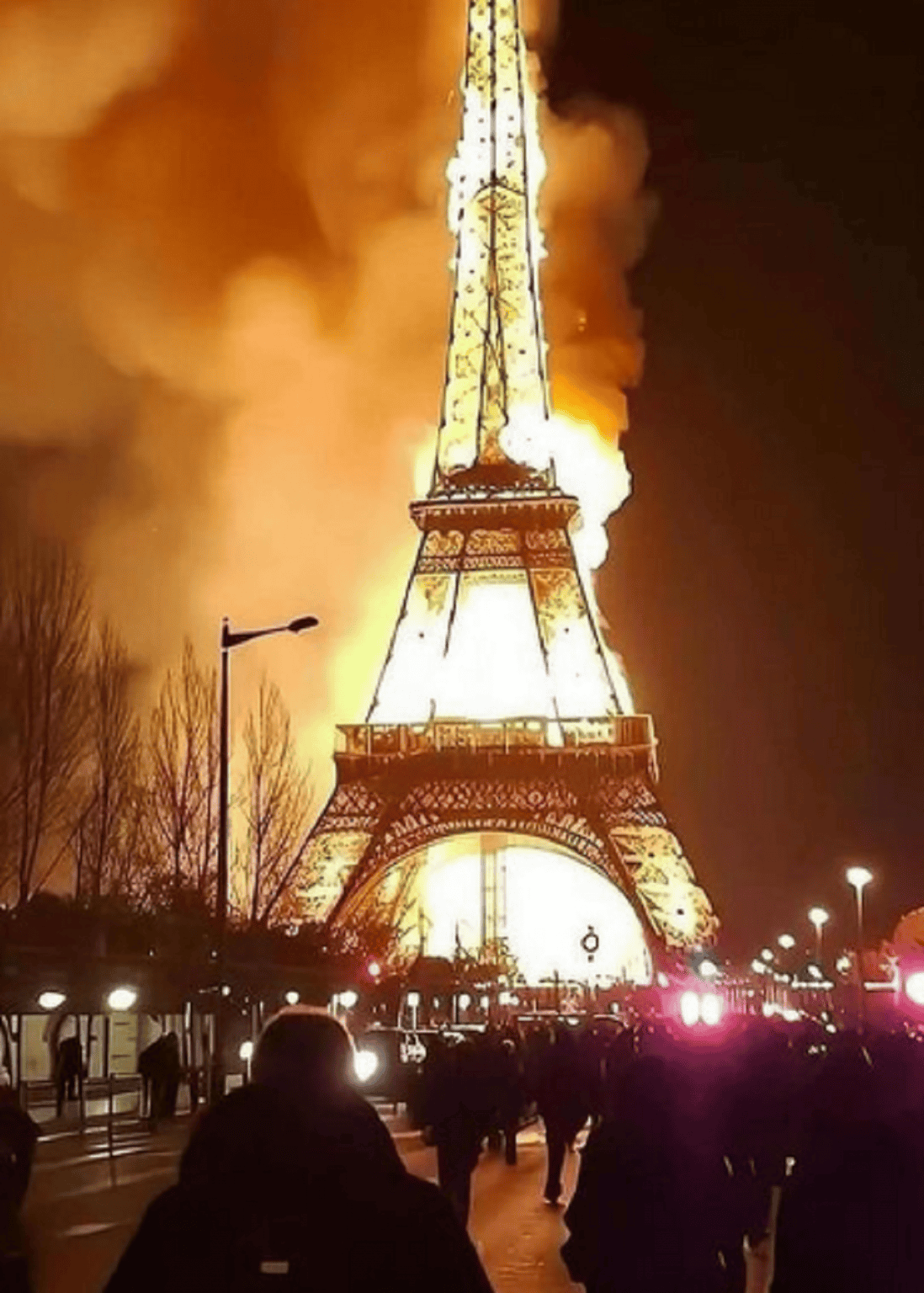 Imagem fake da Torre Eiffel pegando fogo viraliza nas redes sociais