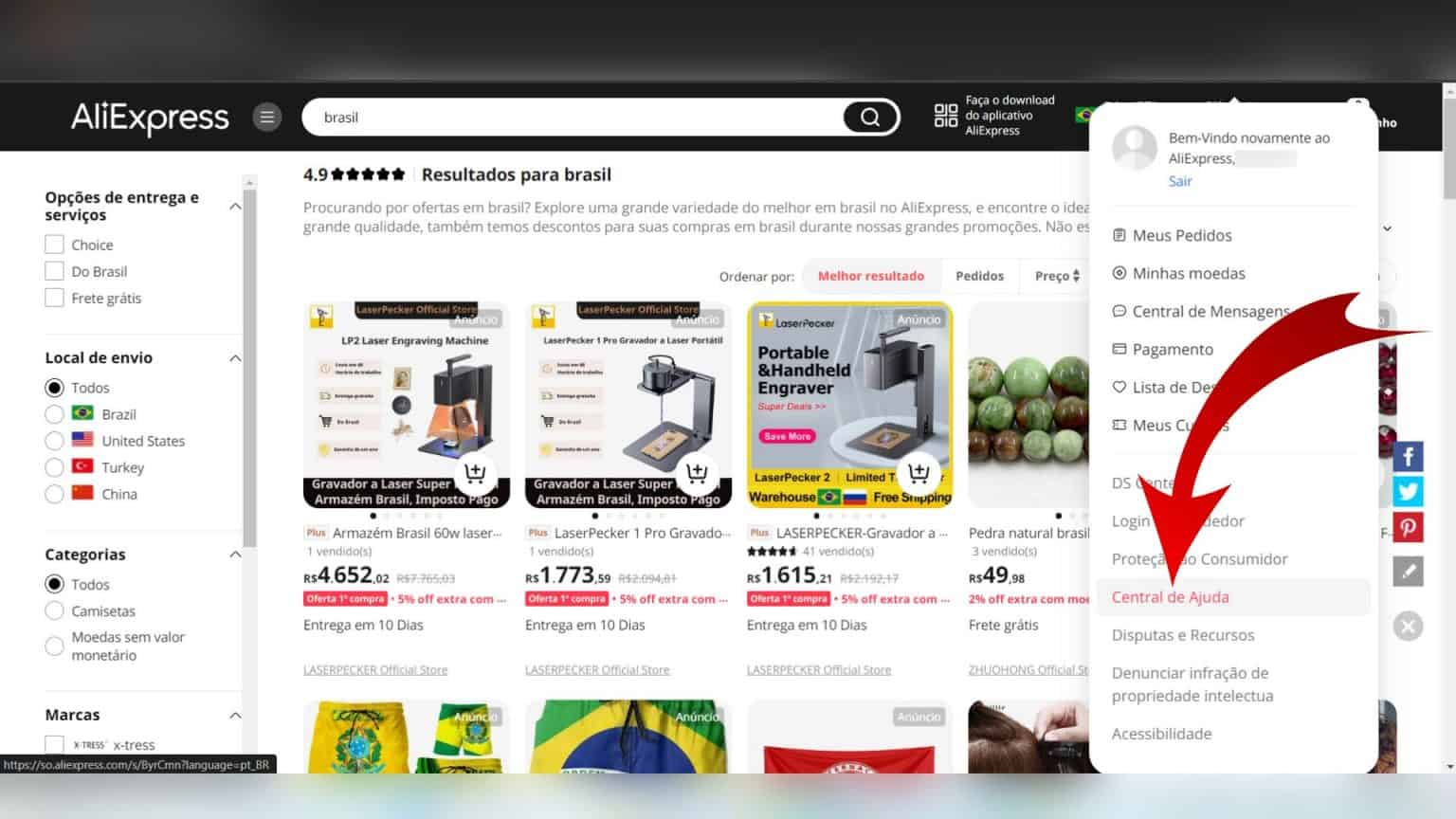 AliExpress: como entrar em contato com a central de ajuda