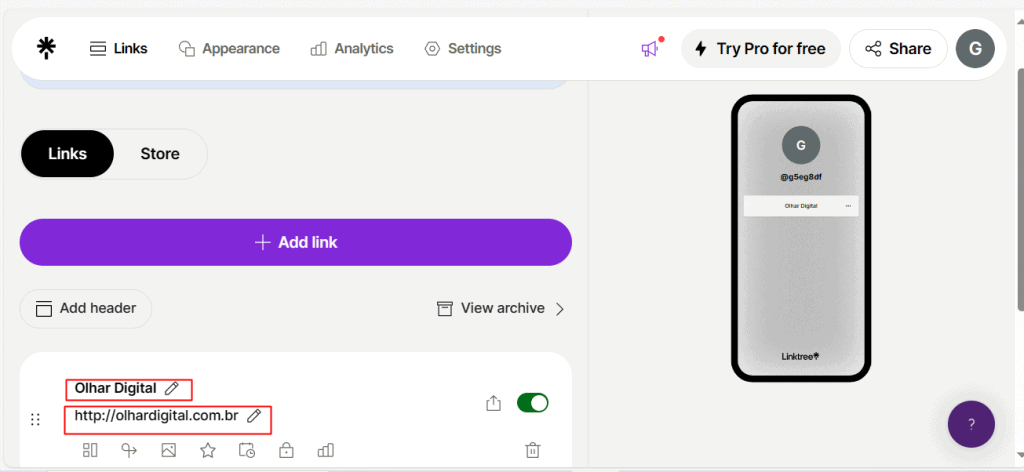 Como criar Linktree e compartilhar links