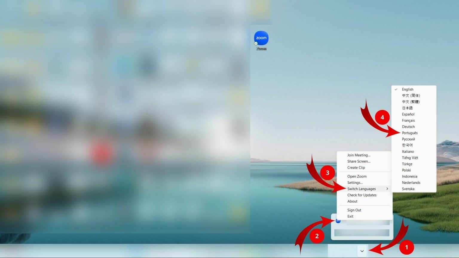 Como mudar o idioma do Zoom