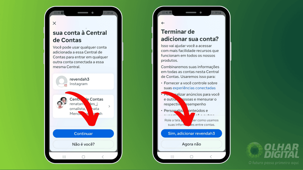 Como cadastrar uma conta na Central de Contas do Meta via computador ou ...