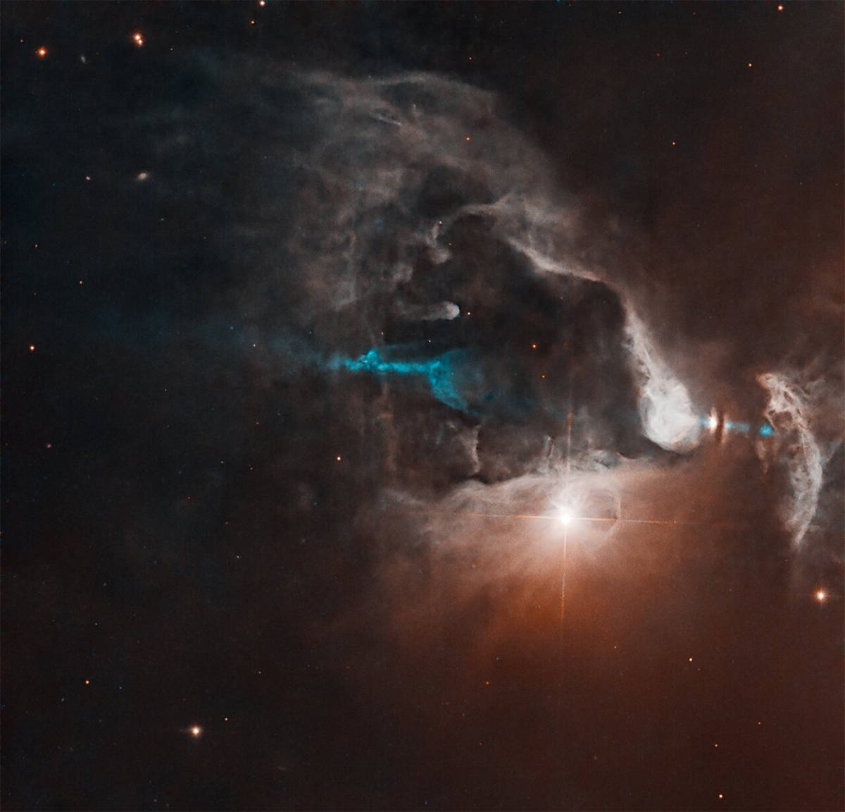 Hubble flagra nascimento de estrela em show de luzes cósmicas