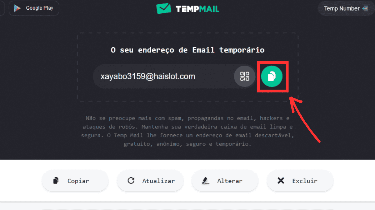 Como criar e-mail temporário no Temp Mail