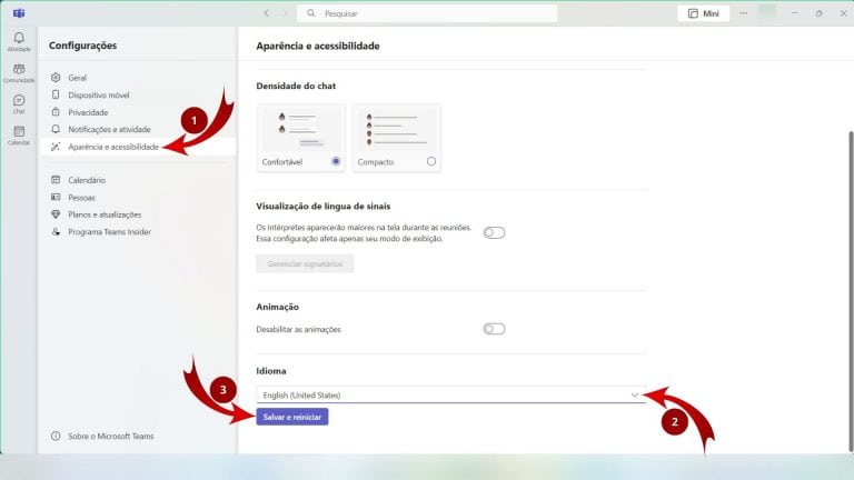 Microsoft Teams: como alterar idioma da plataforma