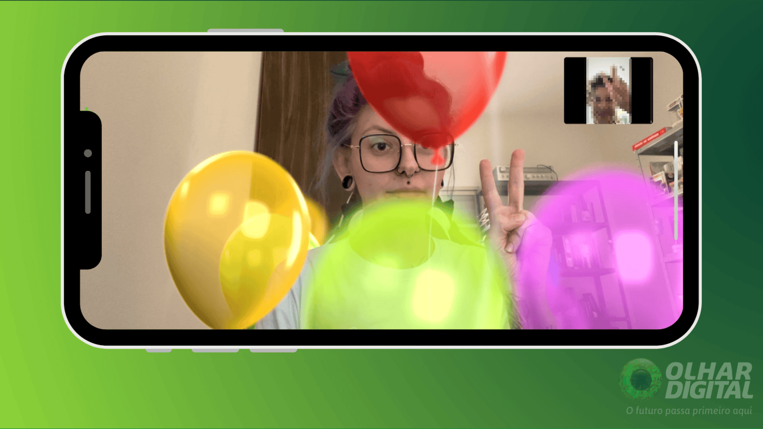8 gestos com as mãos para usar efeitos de vídeo no WhatsApp do iPhone