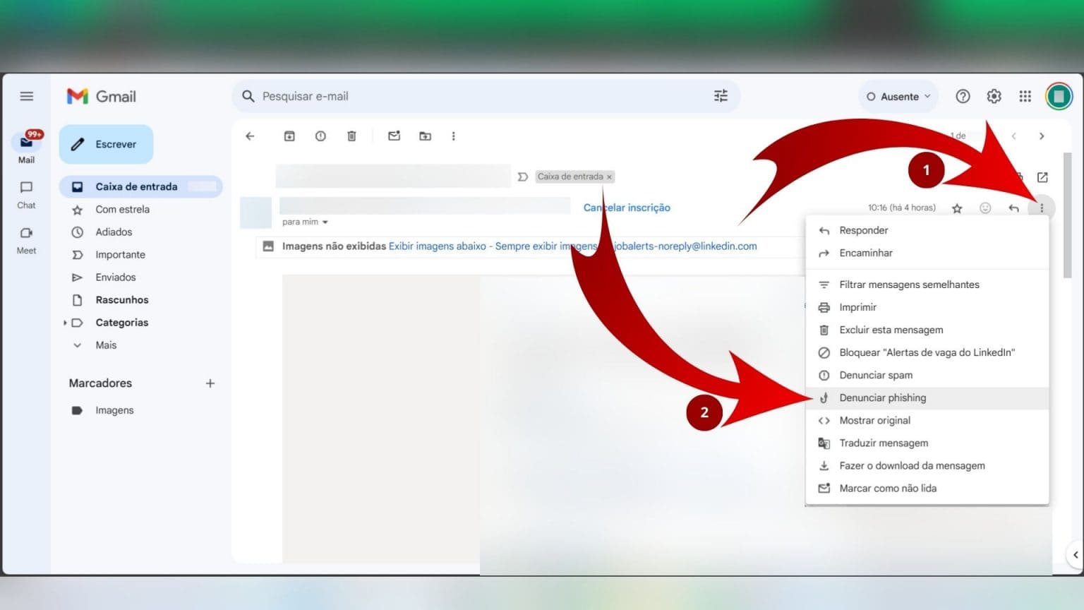 Gmail: como denunciar phishing