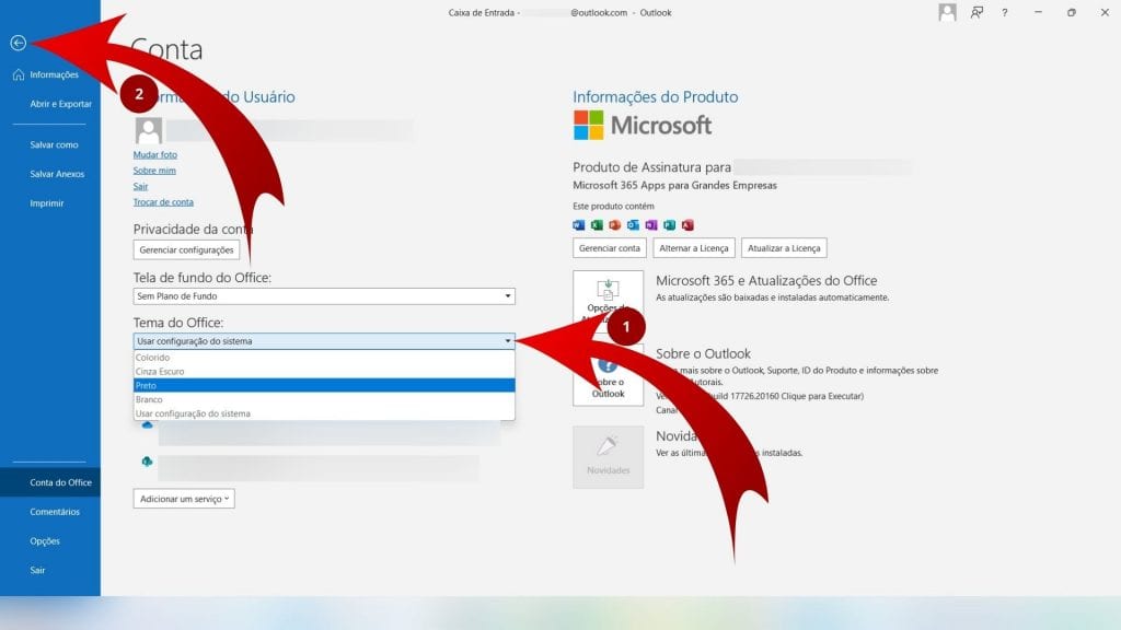 Outlook: como alterar o tema da plataforma para modo escuro