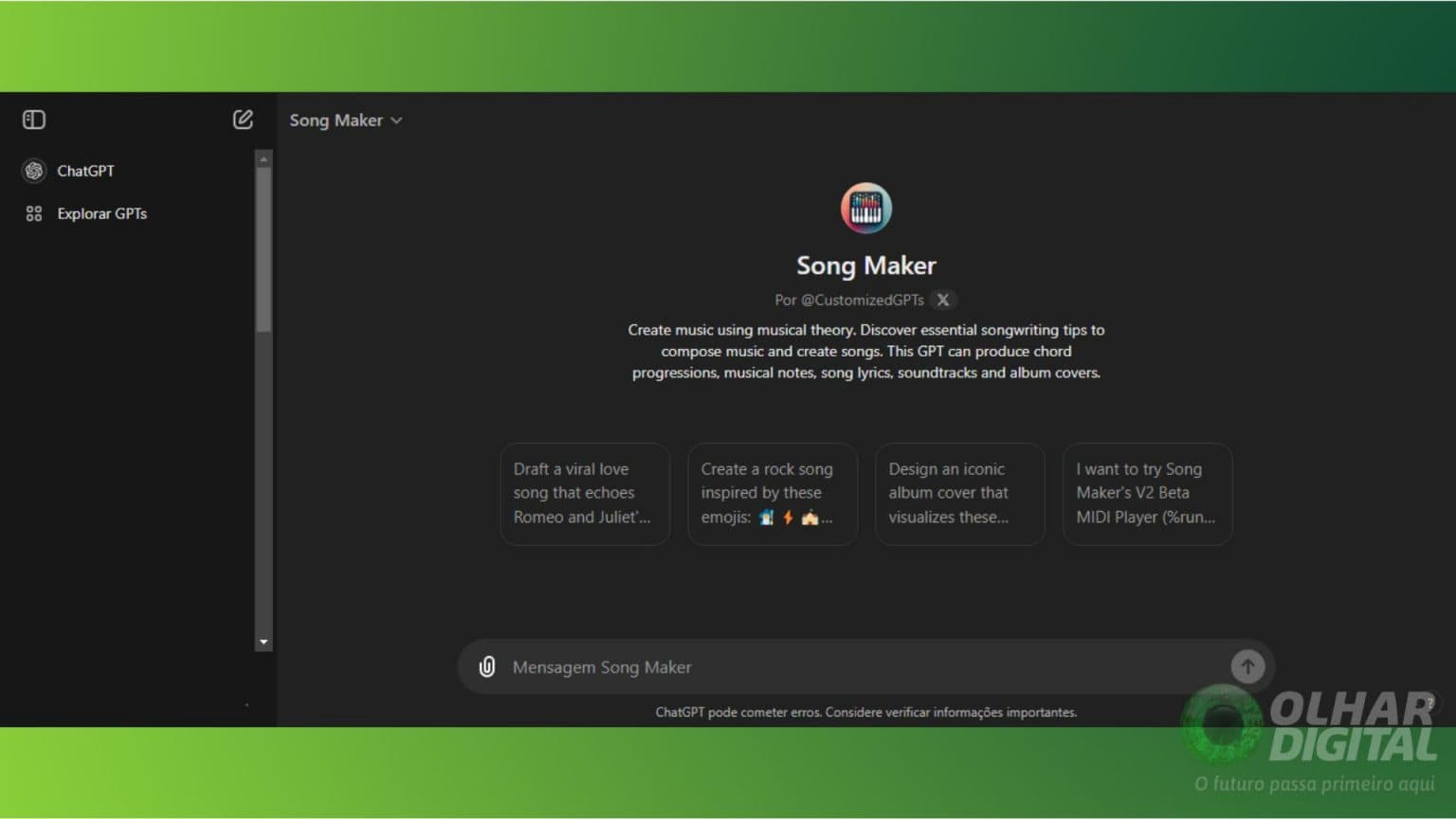 Como fazer música com ChatGPT - Olhar Digital