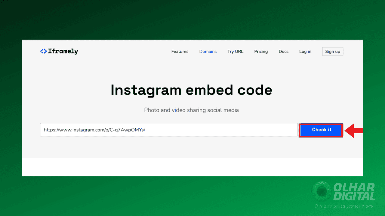 Veja tutorial de como embedar post do Instagram