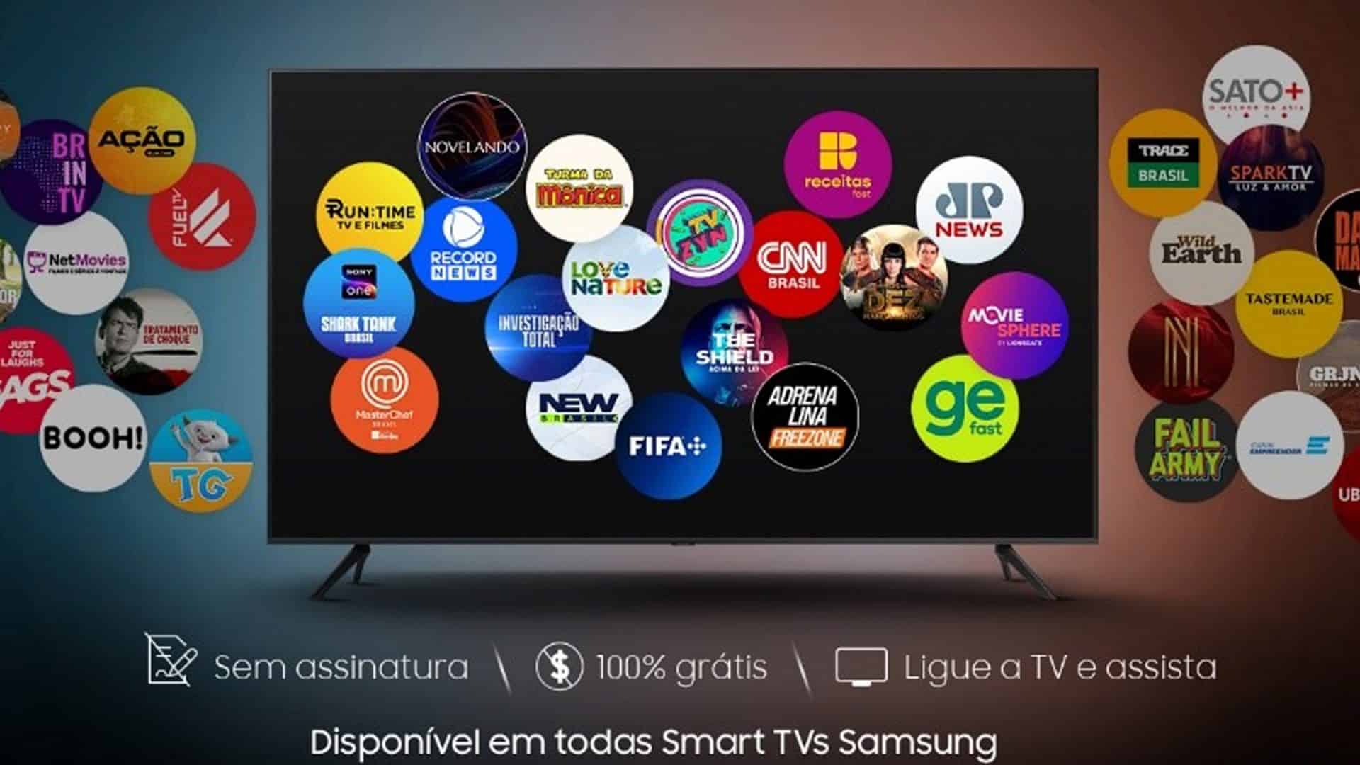 Samsung TV Plus oferece mais de 100 canais de graça no Brasil