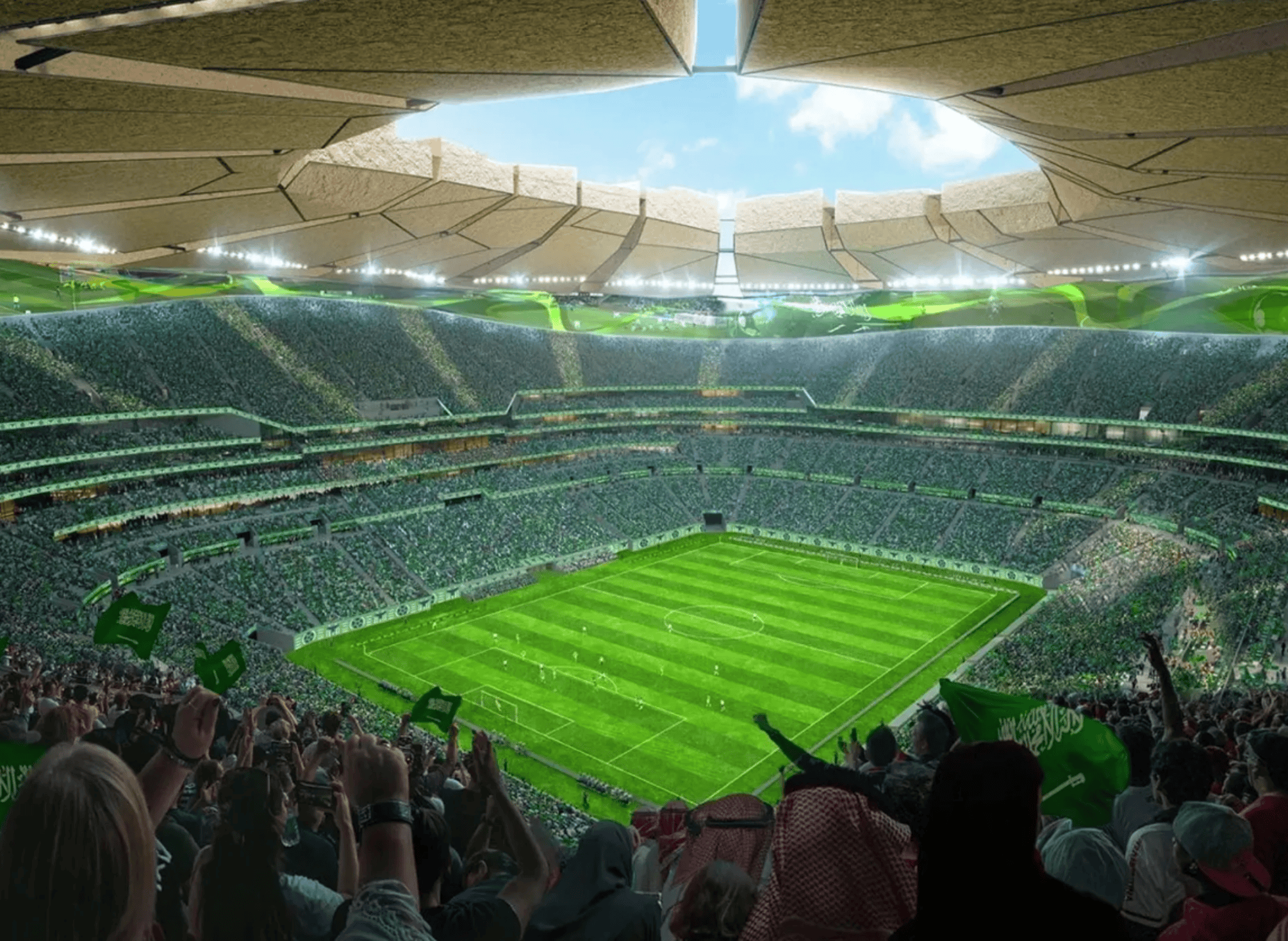 Arábia Saudita constrói estádio gigante no meio do deserto; veja