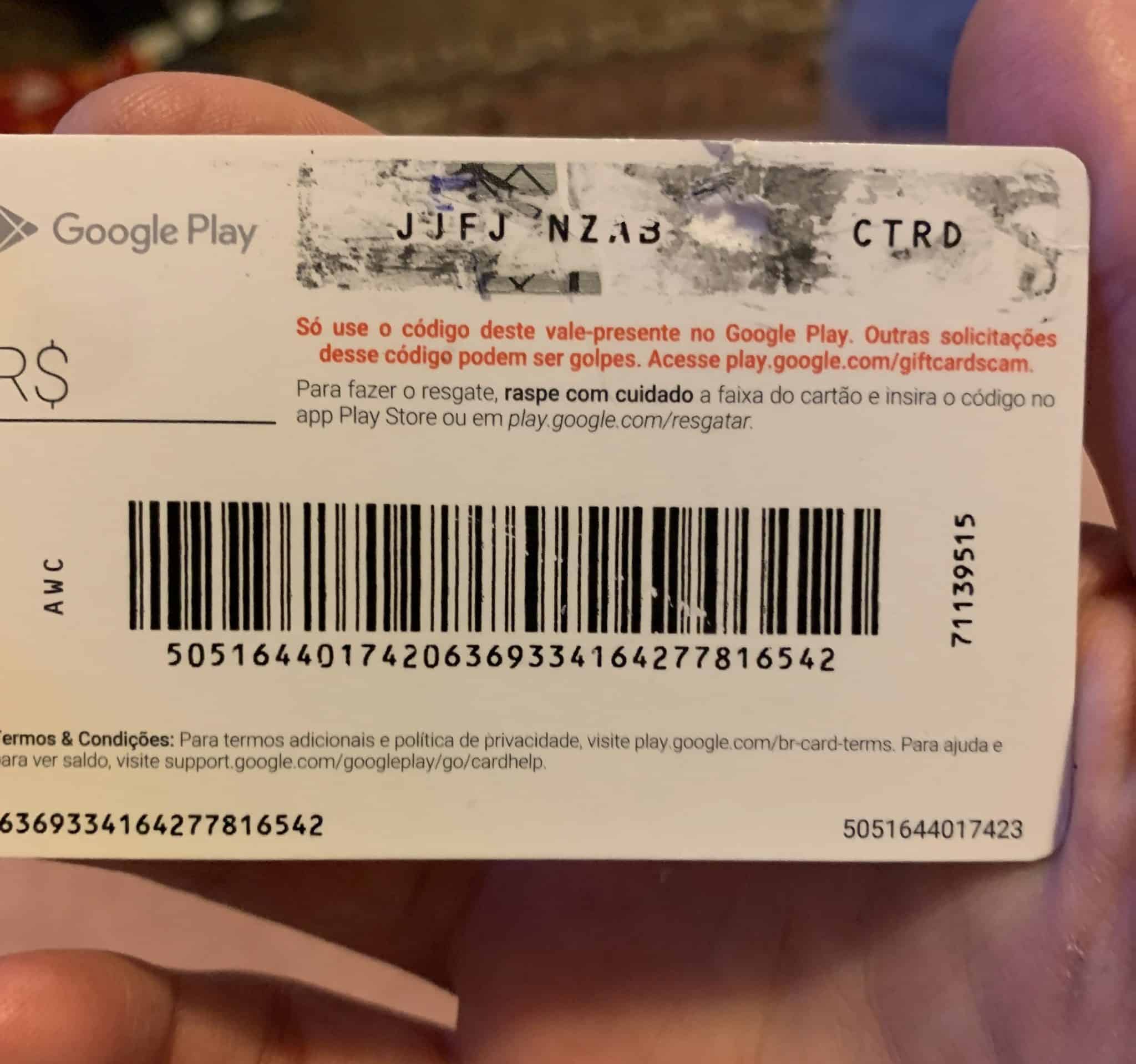 Como resgatar um código ou gift card na Google Play Store pelo PC e celular