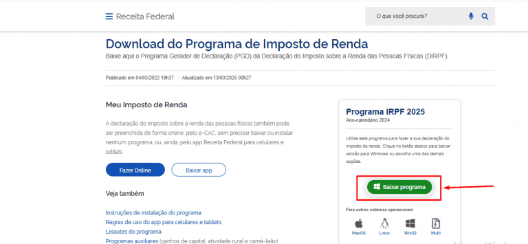 IRPF 2025: como baixar o app no seu computador - Olhar Digital