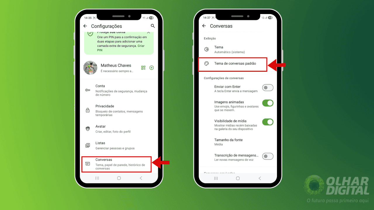 Como mudar cor e papel de parede dos chats do WhatsApp - Olhar Digital