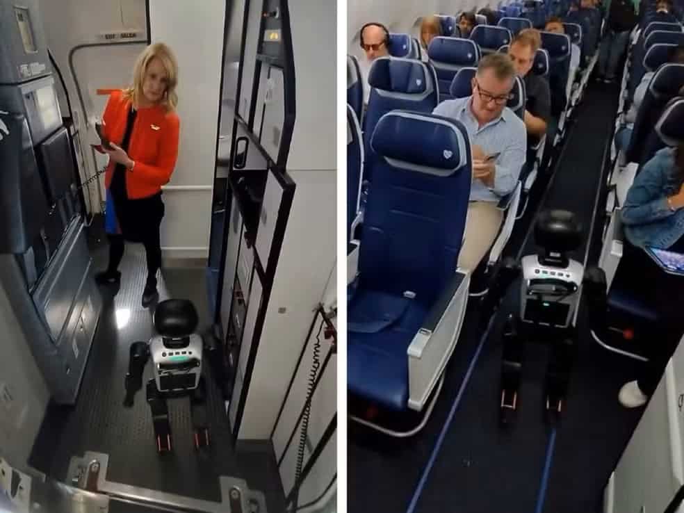 Robô viaja como passageiro de avião e reclama de "conspiração"